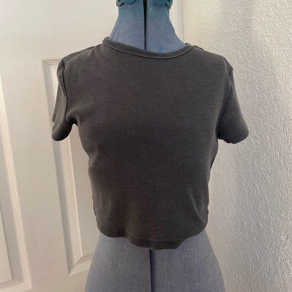 H&M | Tops | Striped Tight Crop Top | Poshmark